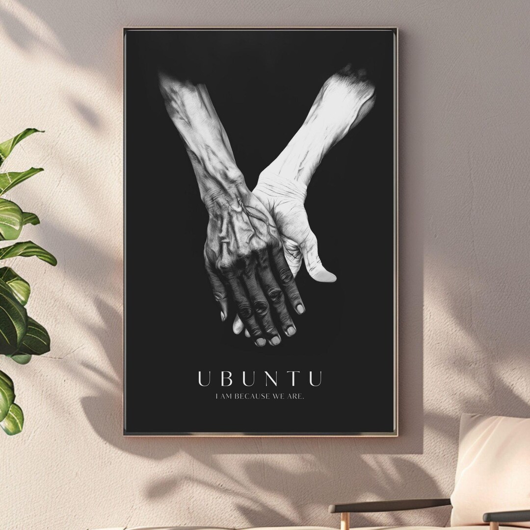 Ubuntu Black and White Poster | Holding Hands - Unity Celebration | I ...
