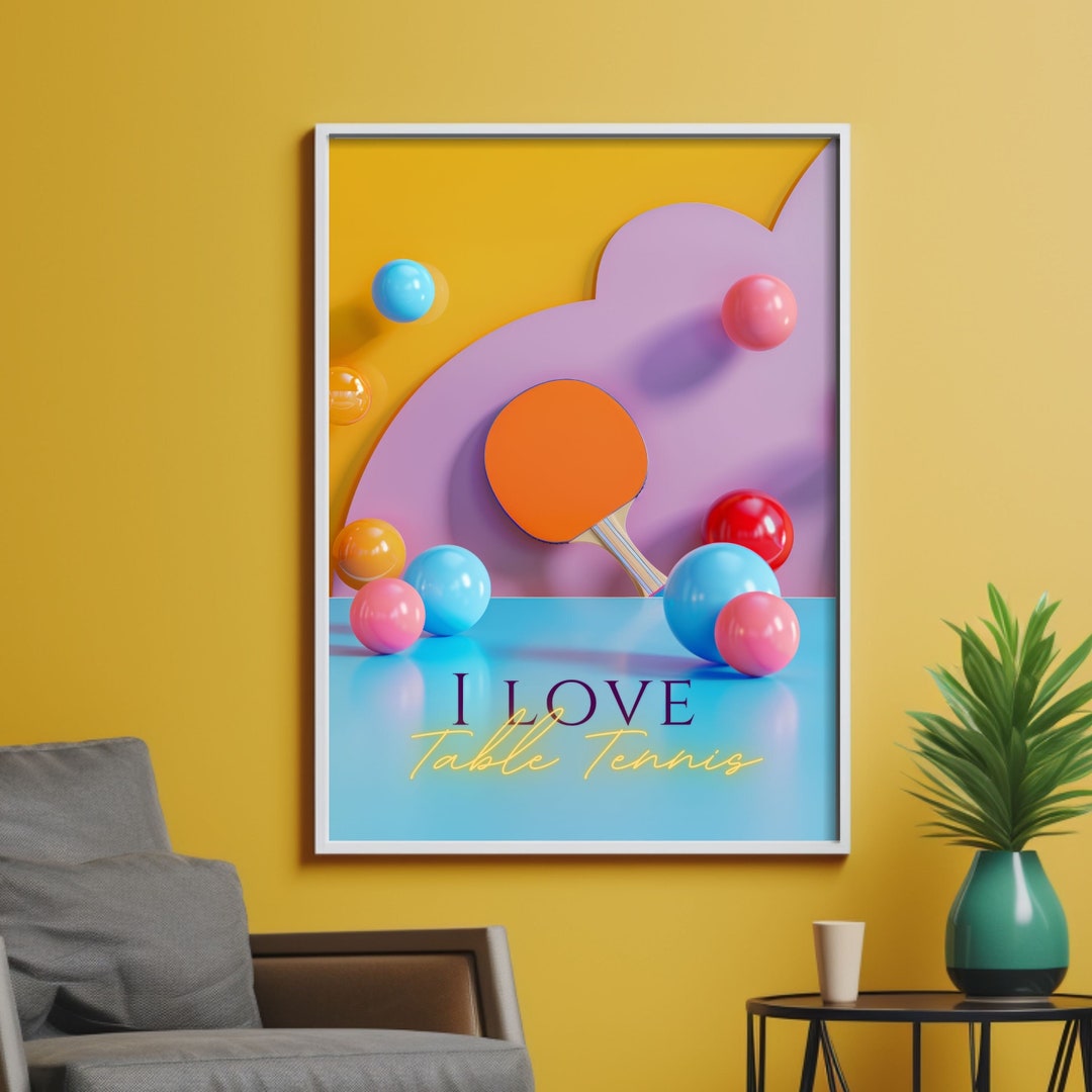 I LOVE Table Tennis | Ping Pong Poster | Printable 300 DPI | up to A1 ...