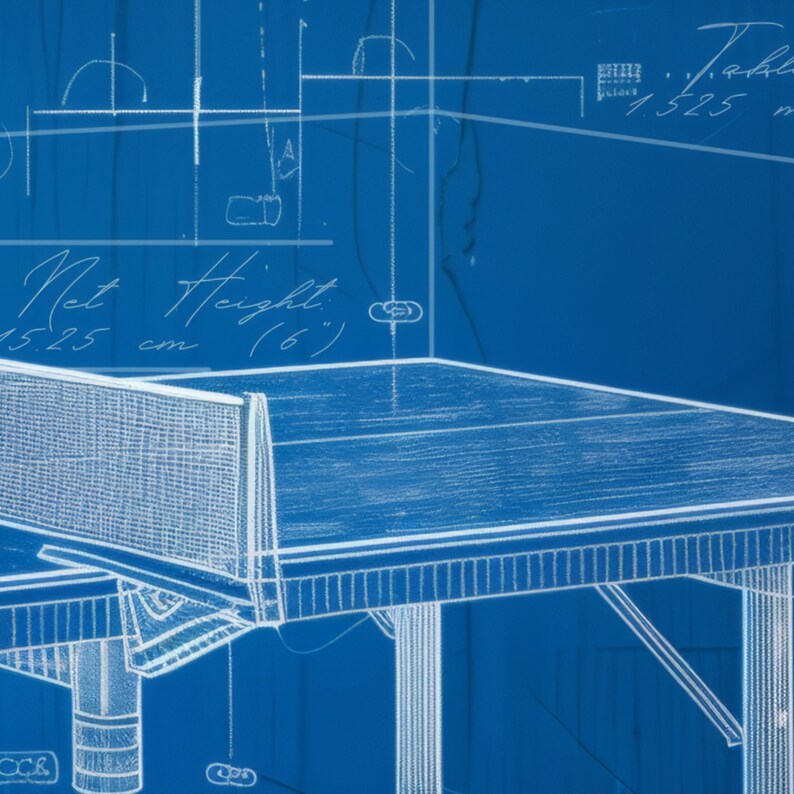 Table Tennis Blueprint: Anatomy and History | Ping Pong Poster ...
