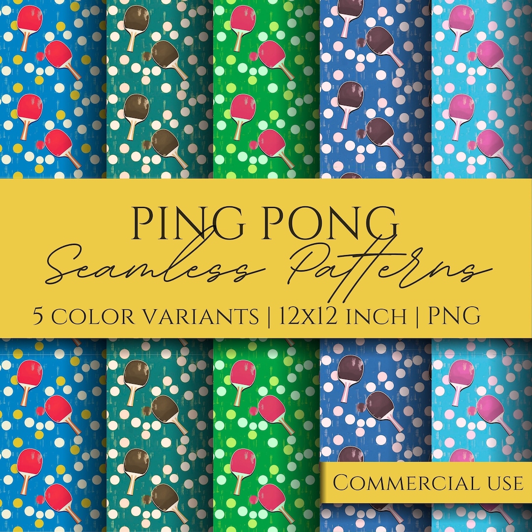 Ping Pong Seamless Patterns | Table Tennis Printable Paper | 12x12 Inch ...