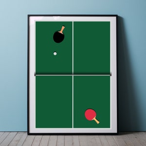 Table Tennis Green | Minimalistic Ping Pong Poster | Printable 300 DPI ...
