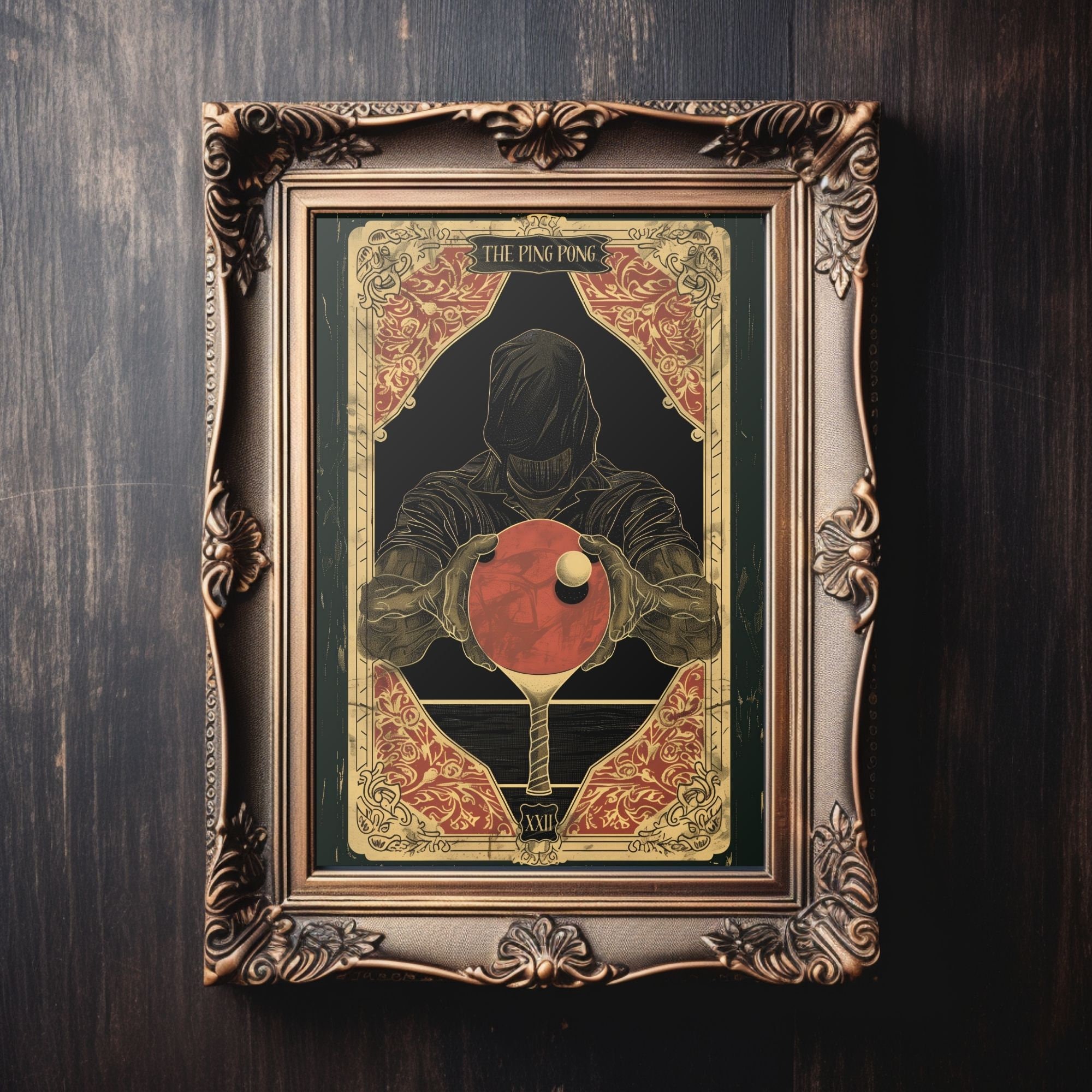 The PING PONG XXII Tarot Card Poster | Table Tennis Wall Art ...