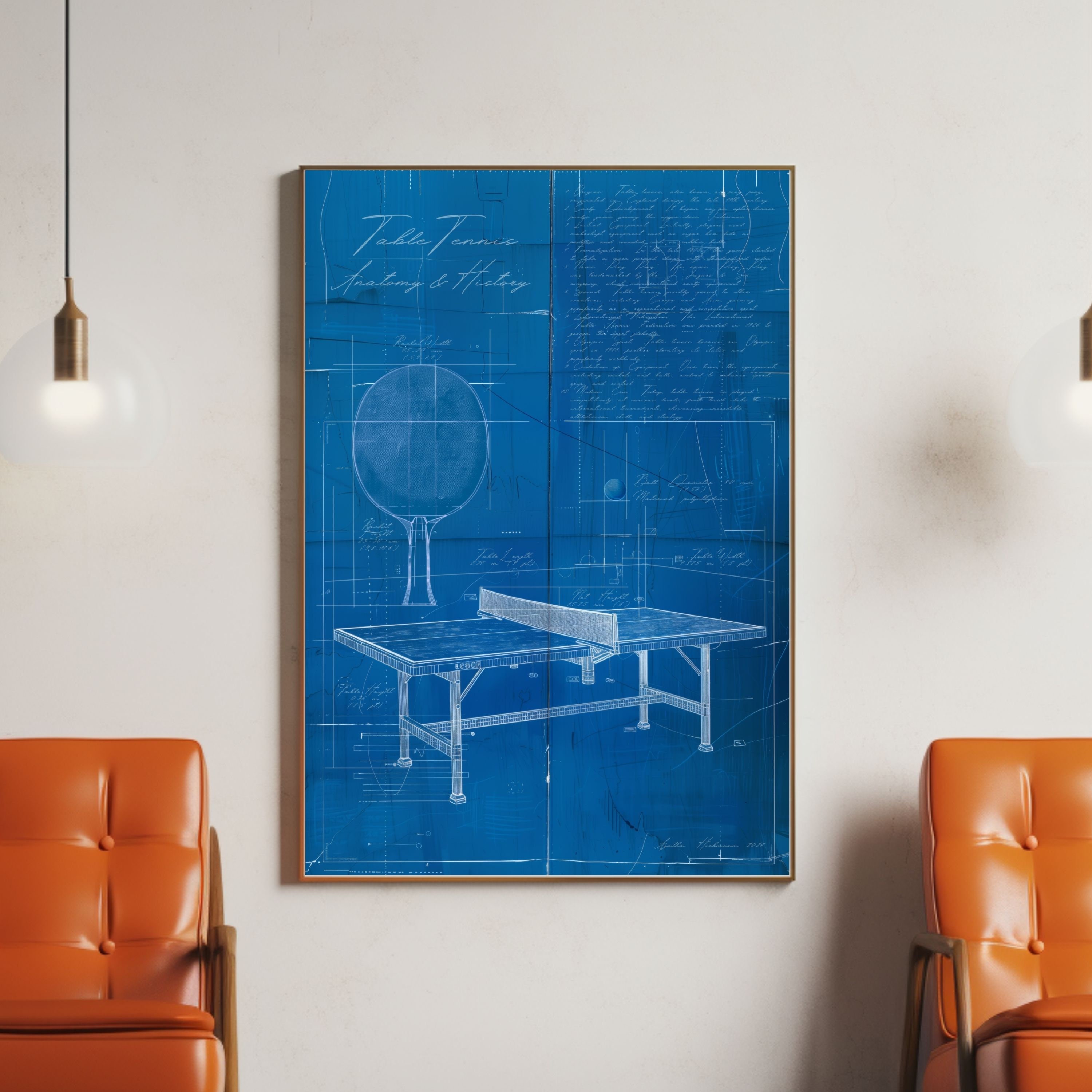 Table Tennis Blueprint: Anatomy and History | Ping Pong Poster ...