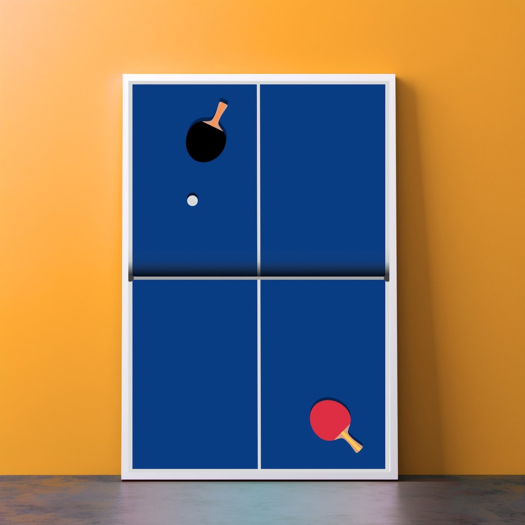 Table Tennis Blue | Minimalistic Ping Pong Poster | Printable 300 DPI ...