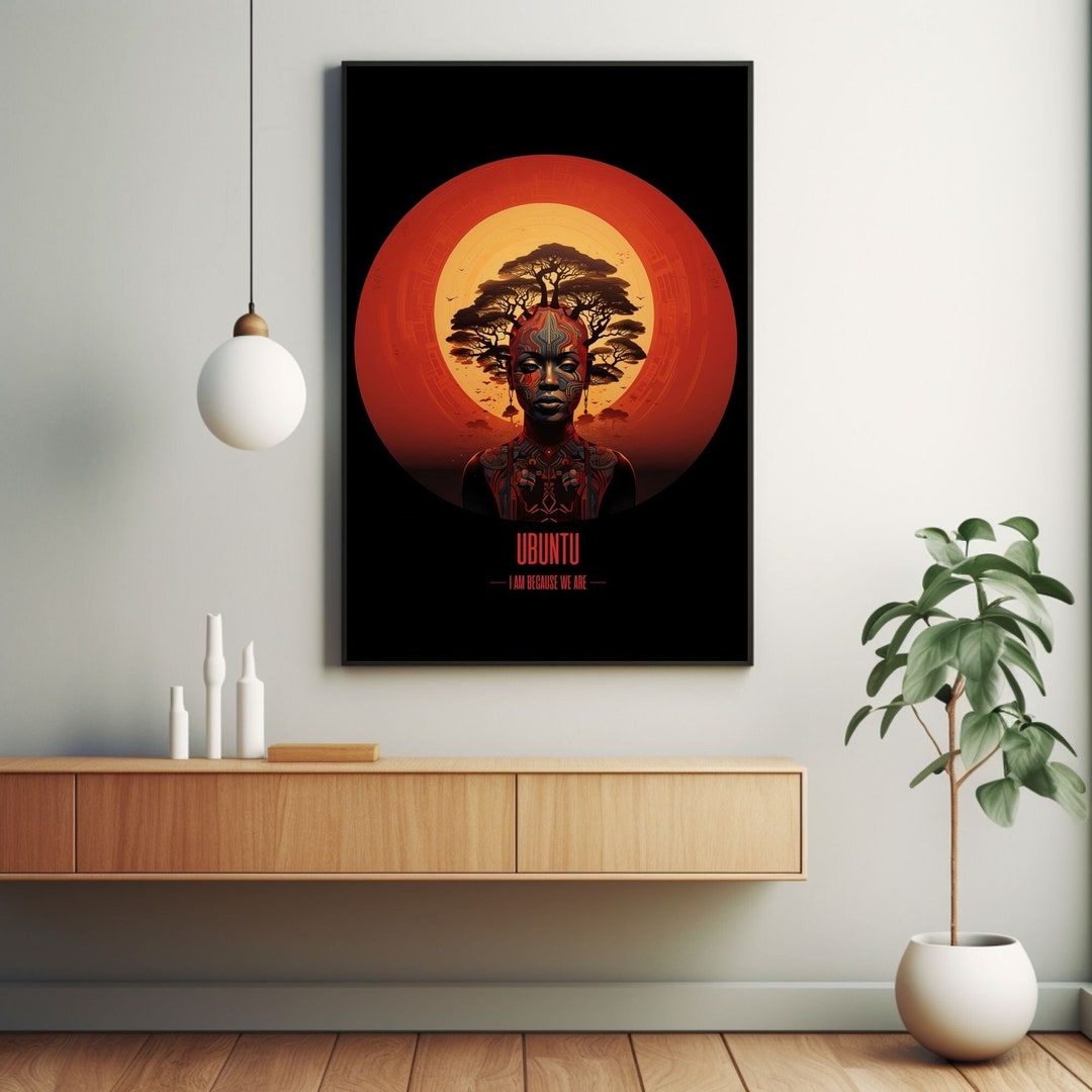 Ubuntu Wall Art | African Woman Portrait | I Am Because WE Are Poster ...