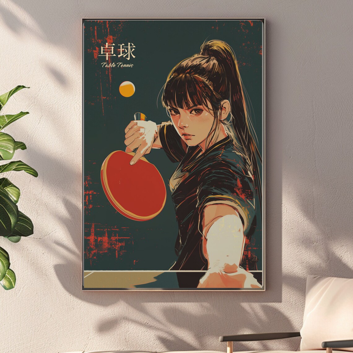 Table Tennis Anime Poster | Ping Pong Manga Style Illustration ...