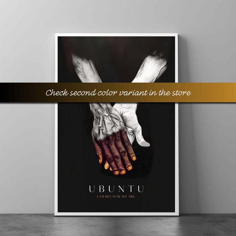 Ubuntu Black and White Poster | Holding Hands - Unity Celebration | I ...