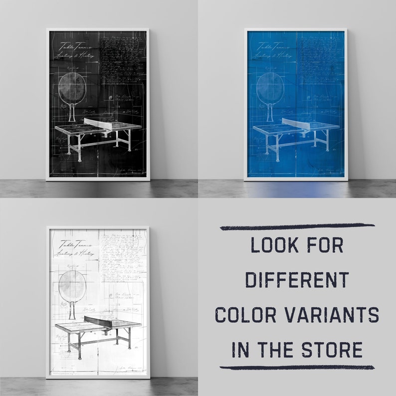 Table Tennis Blueprint: Anatomy and History | Ping Pong Poster ...