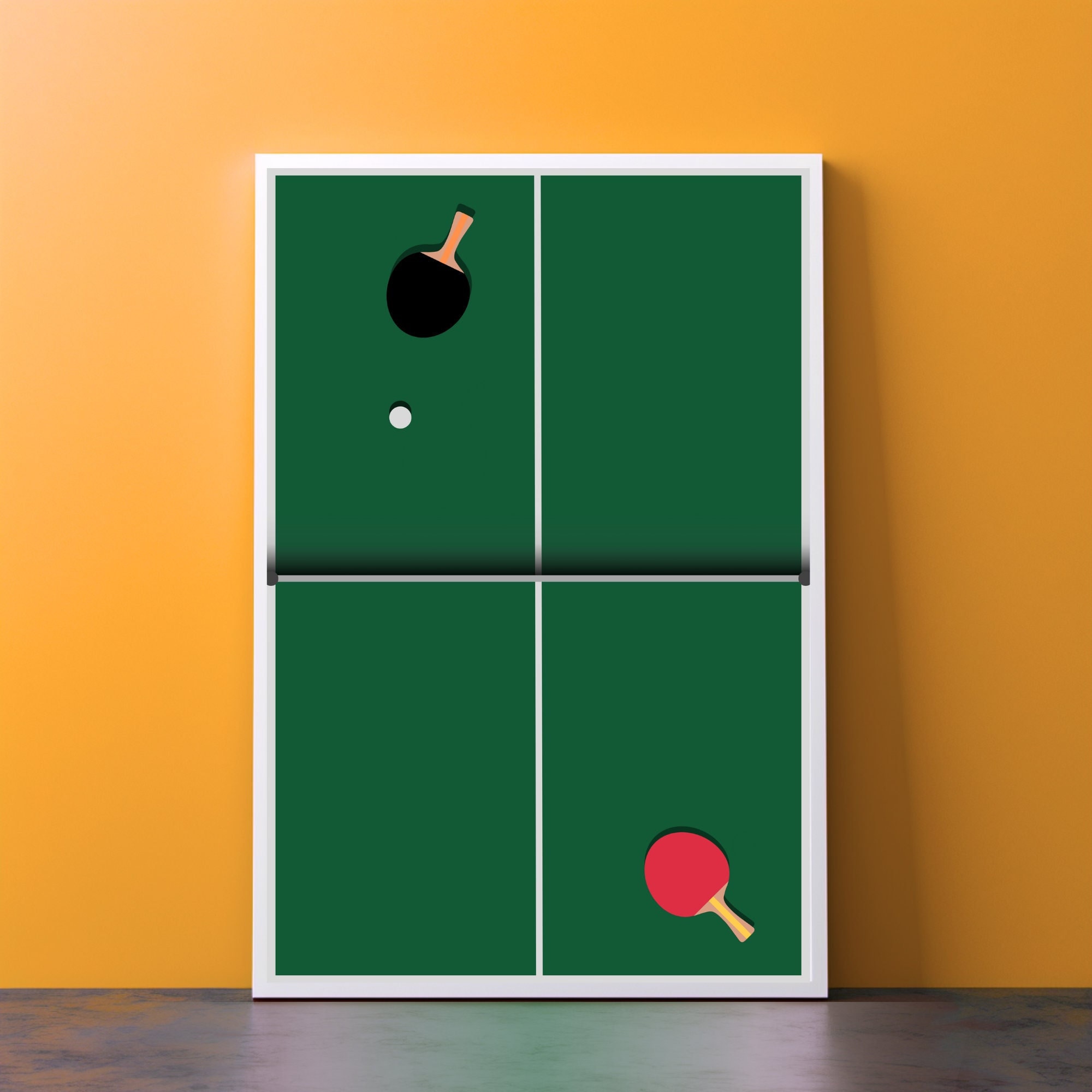 Table Tennis Green | Minimalistic Ping Pong Poster | Printable 300 DPI ...