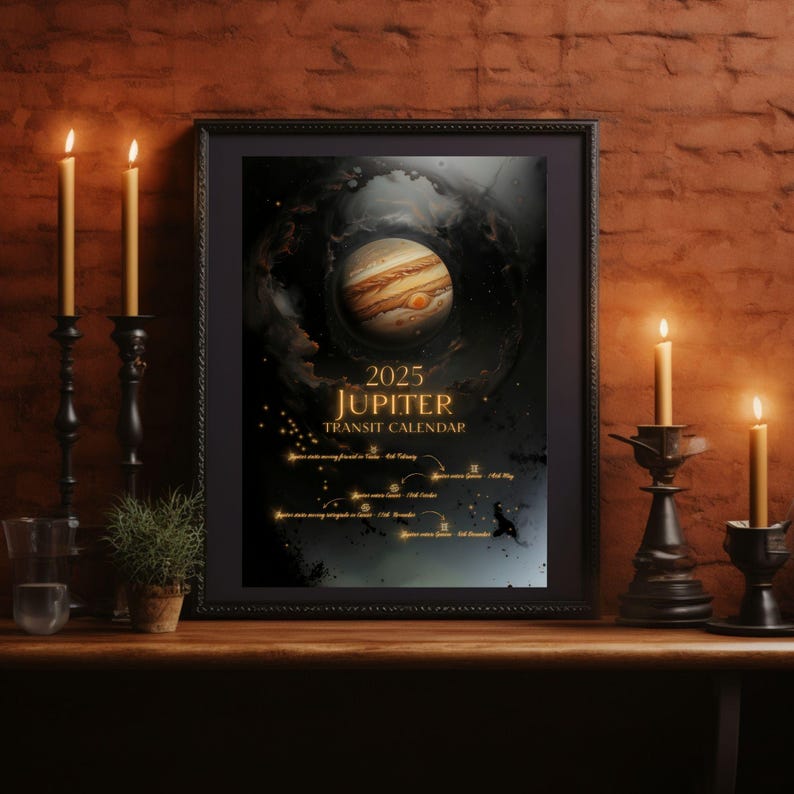 JUPITER Transit Calendar 2025 | Enchanting Astrological Poster | 300 ...