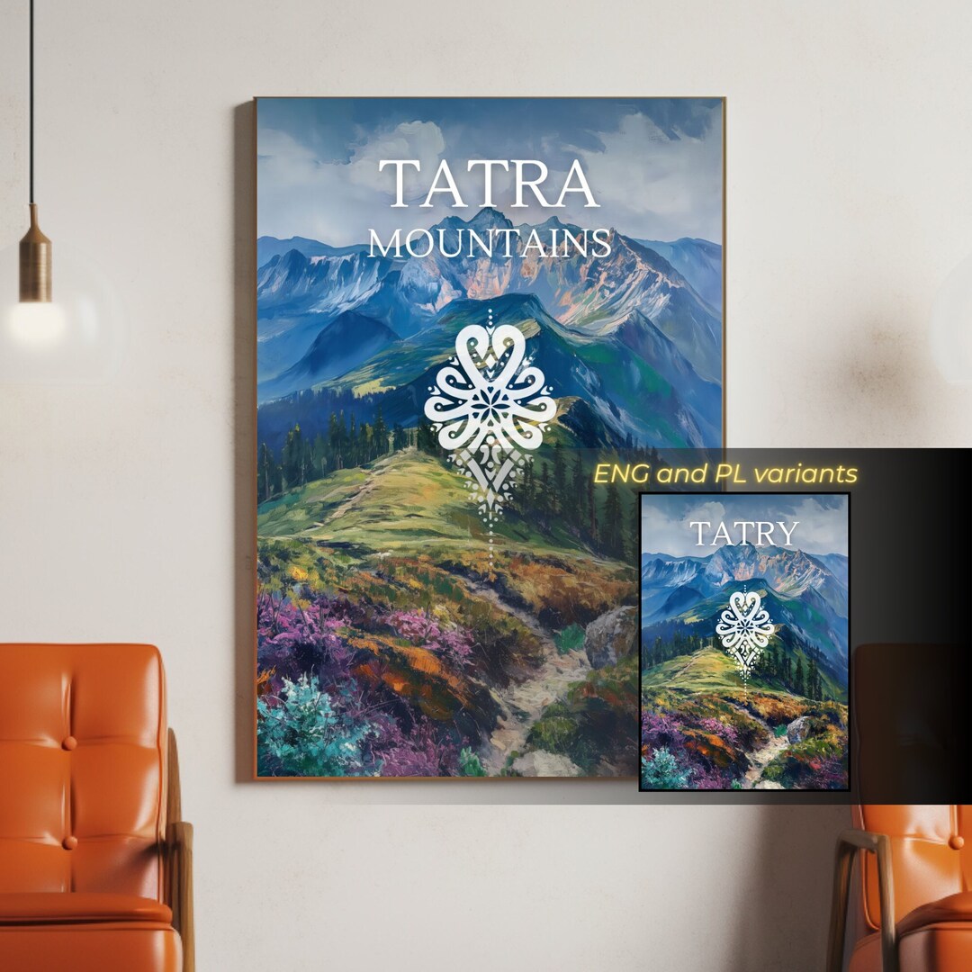 TATRAS Parzenica Poster | Tatra Mountains With Folk Symbol | PL and Eng ...