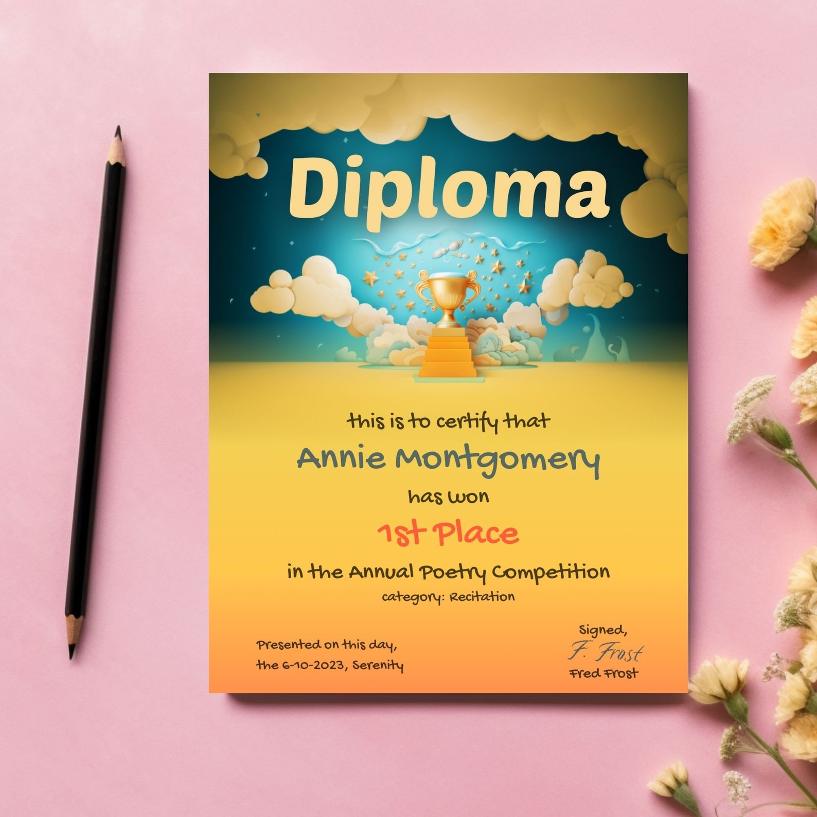 Diploma - Diplom - Diplom - Diplôme - Blank Printable Certificate for ...