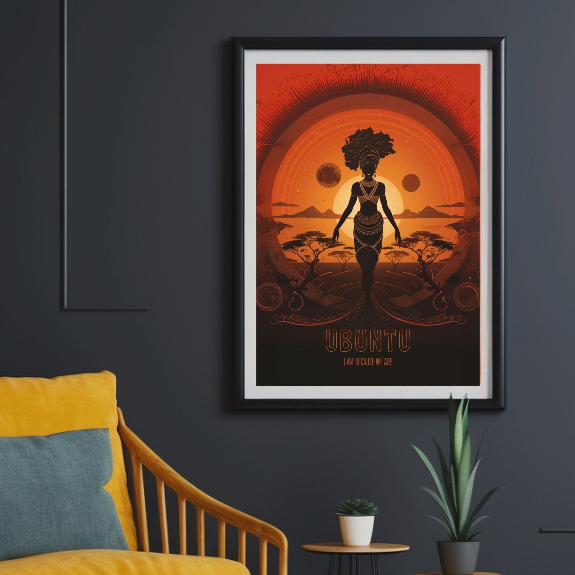 Ubuntu Wall Art African Pattern I Am Because WE Are Poster 300 DPI up ...