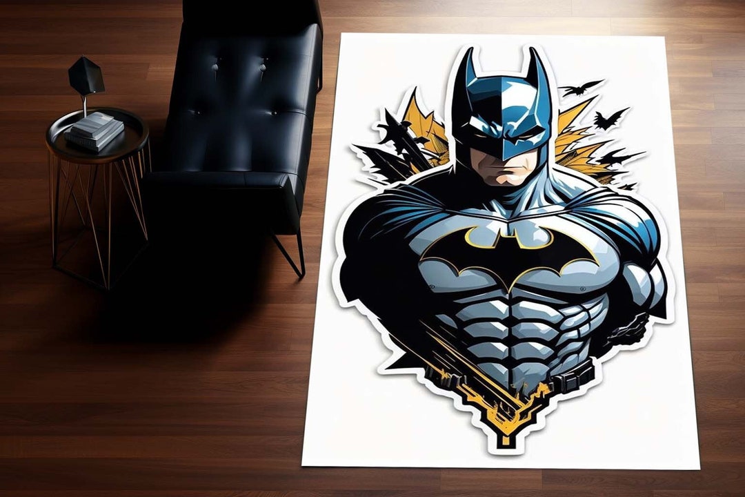 Batman Rug Cartoon Rug Batman Decor Kids Room Rug Nonslip - Etsy