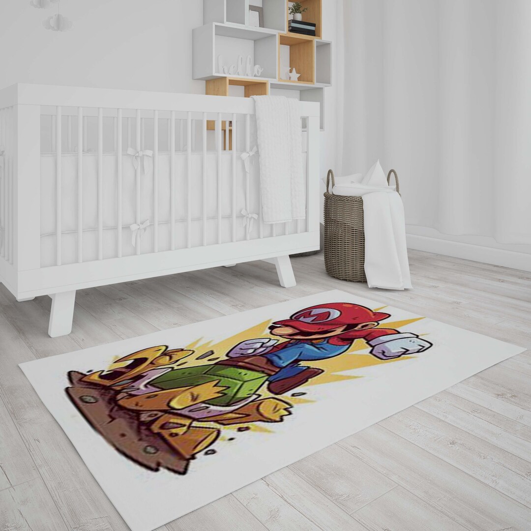 Super Mario Rug Super Mario Decor Game Character Rug Kids - Etsy