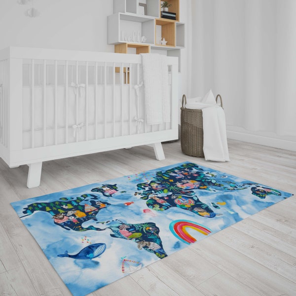 8x10 World Map Rug - Etsy