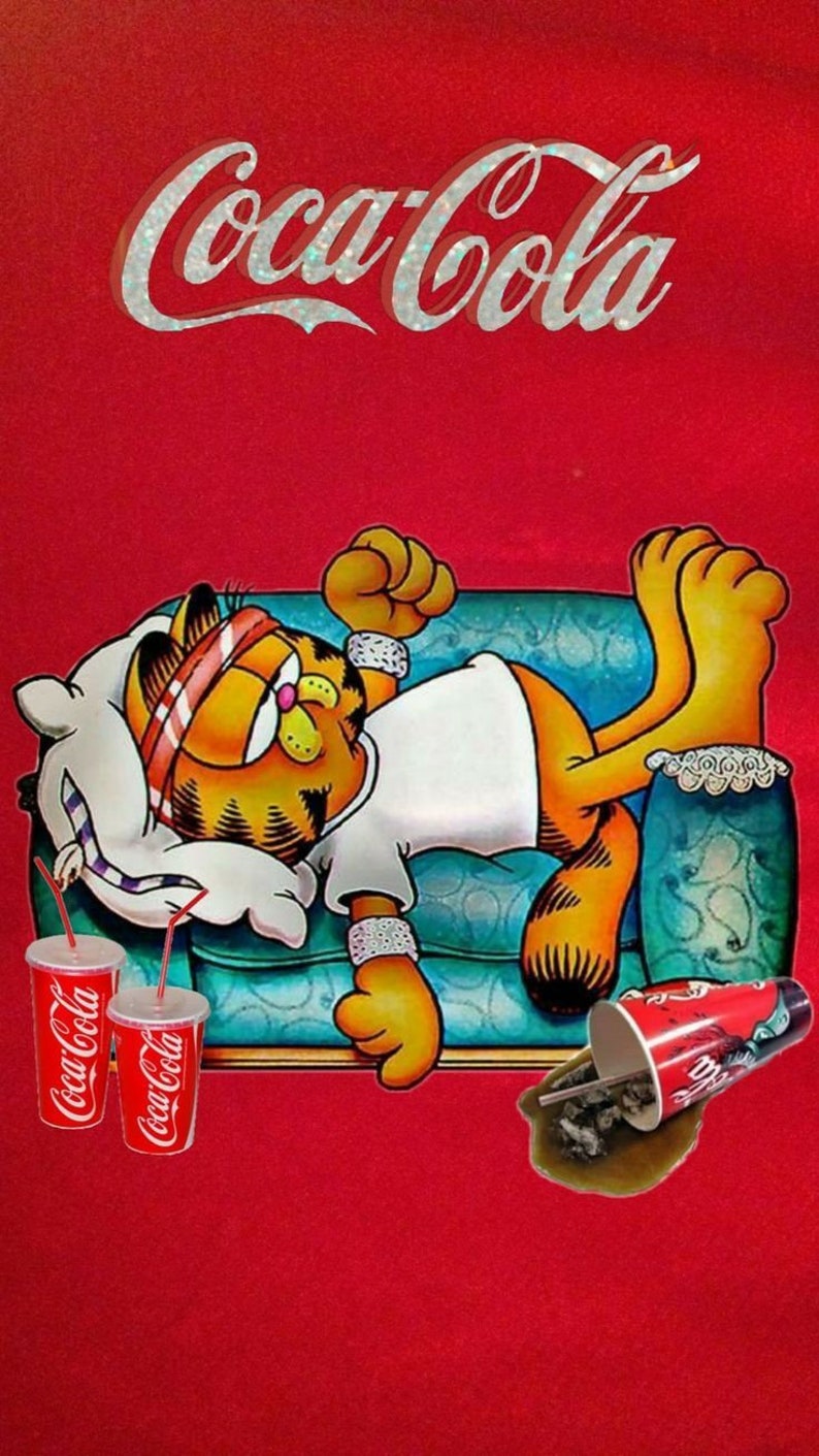 Garfield Rug, Coca Cola Garfield Rug, Cartoon Rug, Kids Room Rug, Coca ...