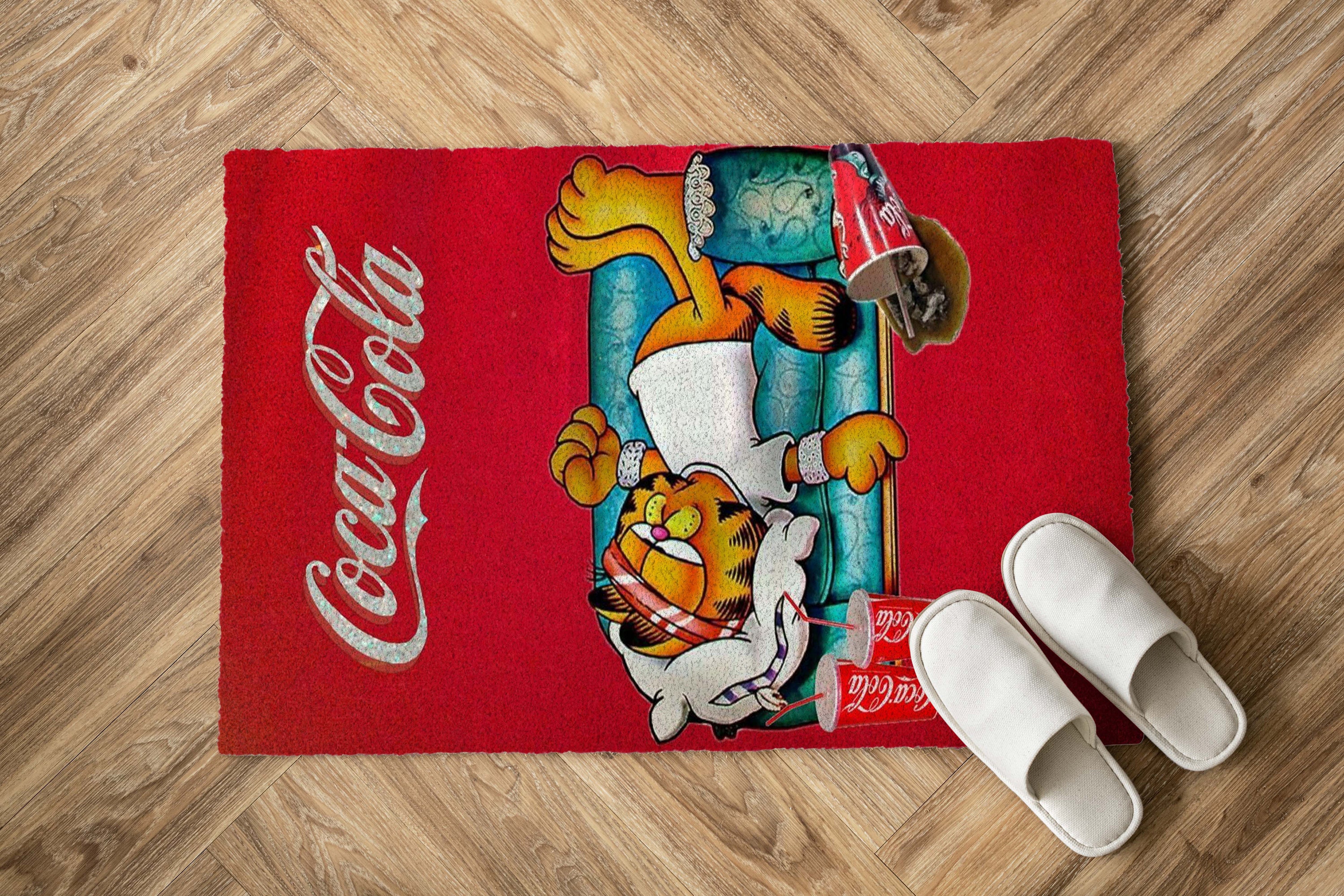 Garfield Rug, Coca Cola Garfield Rug, Cartoon Rug, Kids Room Rug, Coca ...