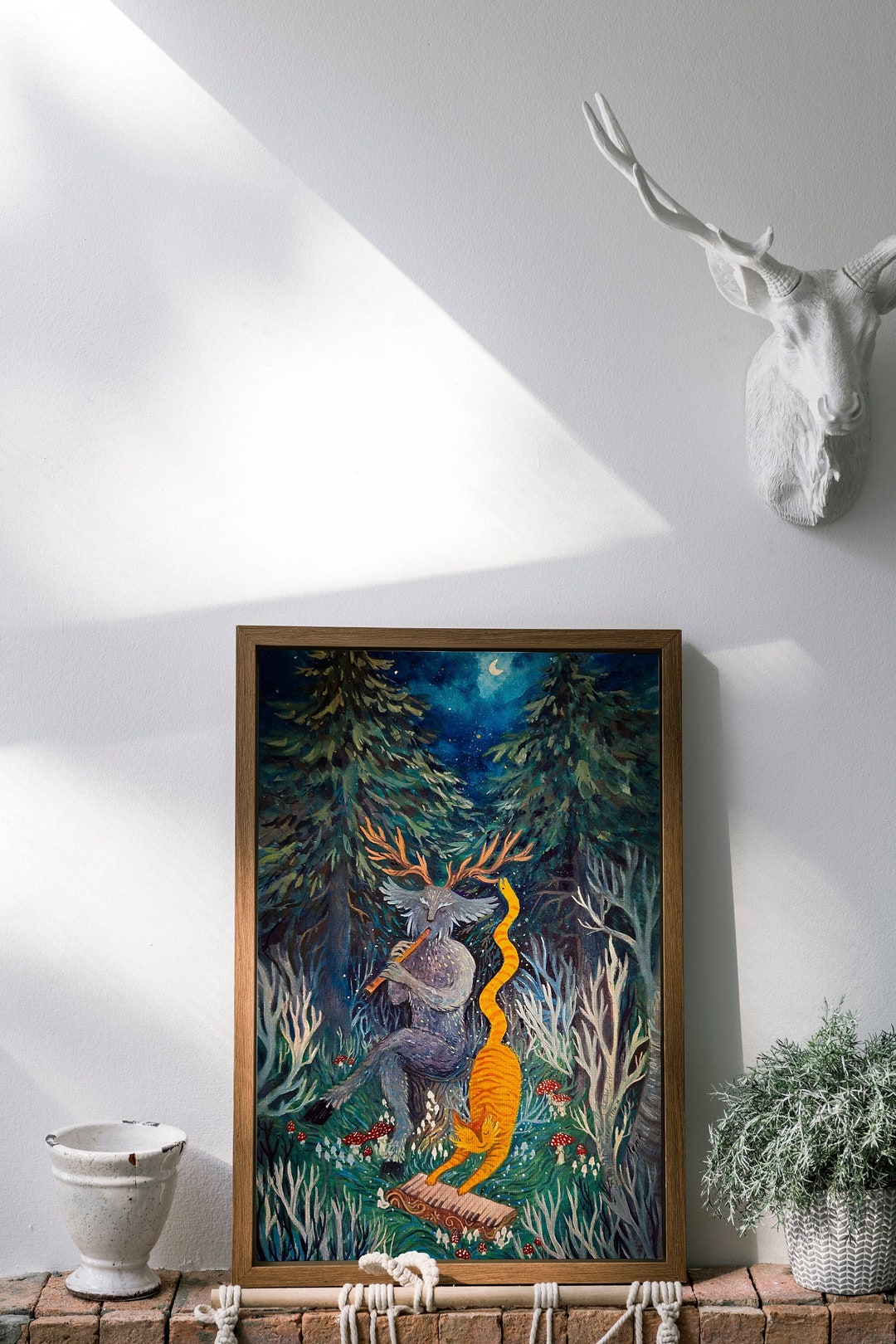 Faun and Cat, Print, Illustration, Kids Room, Illustration for Kids ...