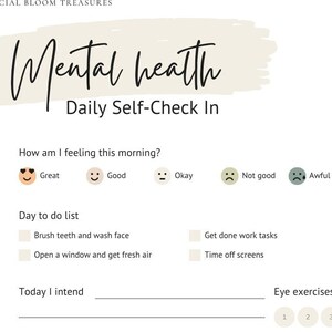 Mental Health Daily Check In - Etsy