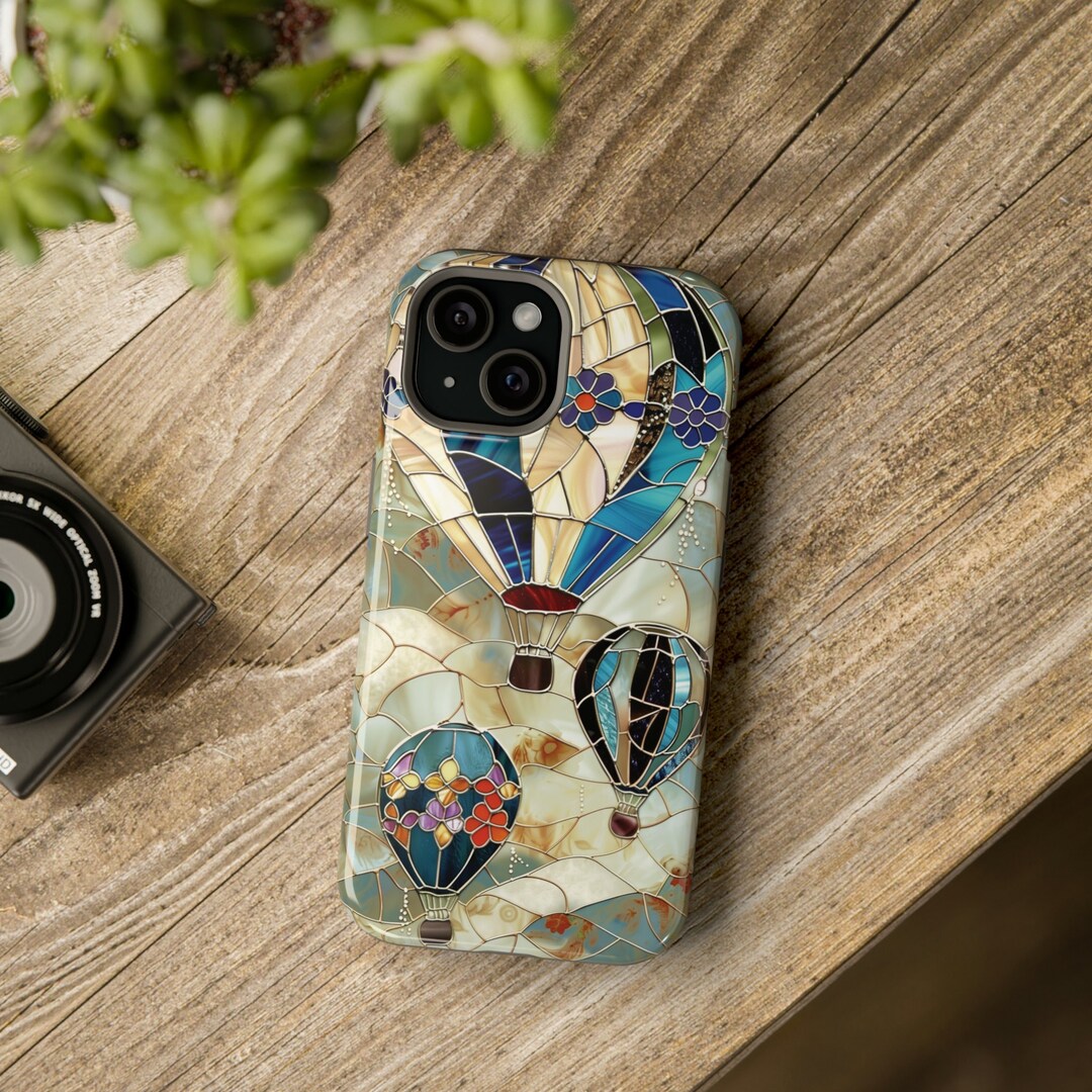 Adventurous Hot Air Balloon Stained Glass Magsafe Phone Case Stained ...