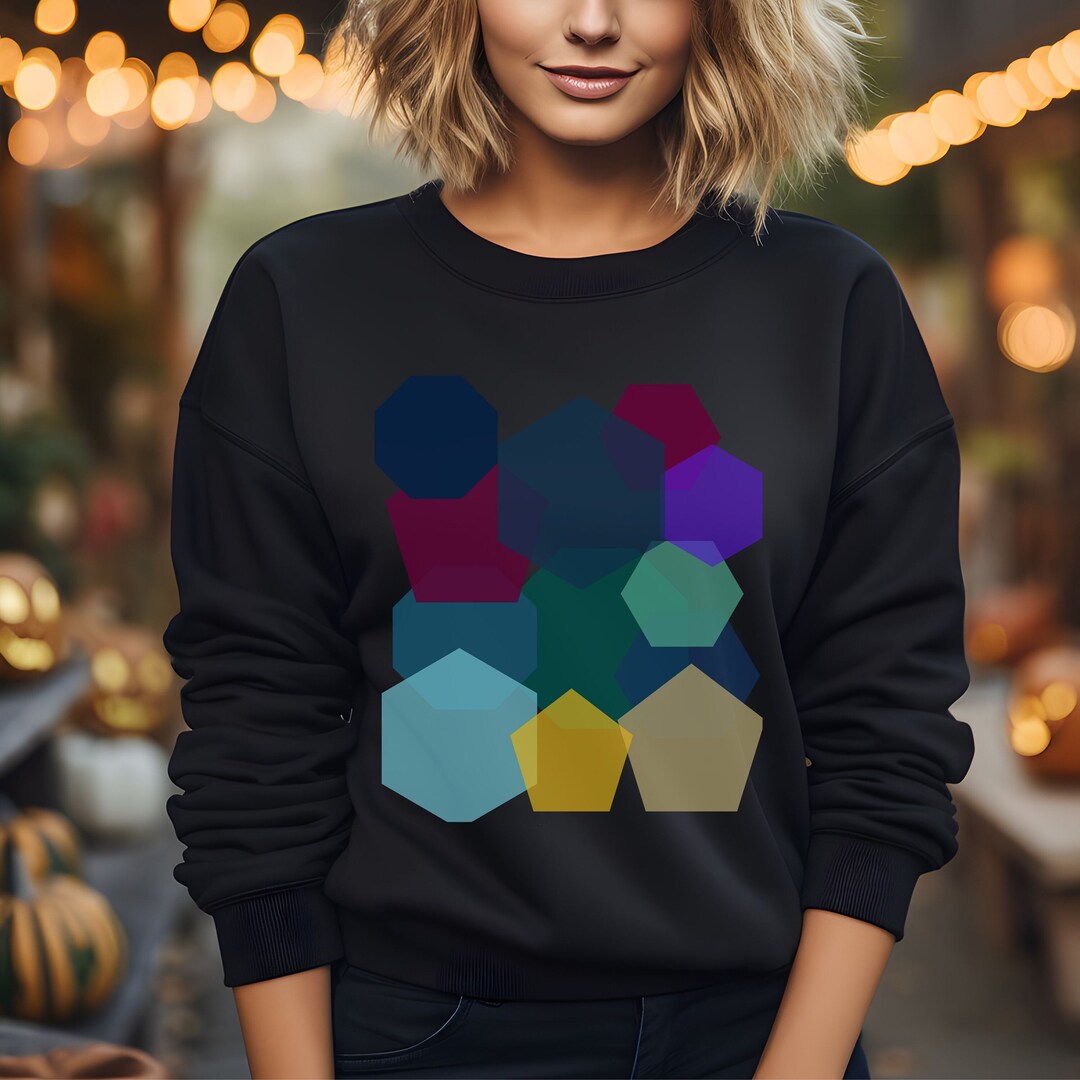 Geometric Shaped Graphic Bold Fun Various Shapes Sweatshirt - Etsy