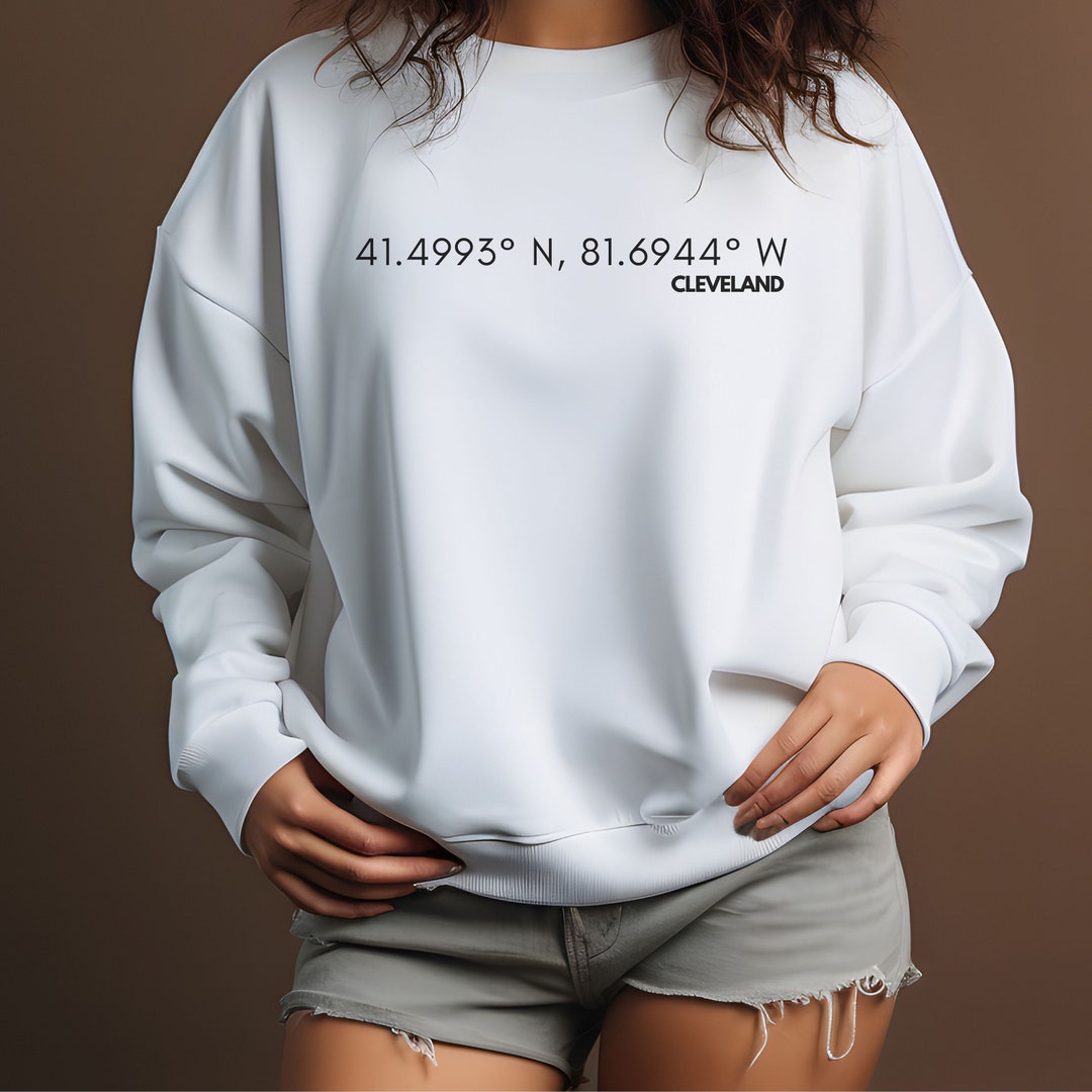 Cleveland Longitude and Latitude Coordinates Sweat Shirt - Etsy