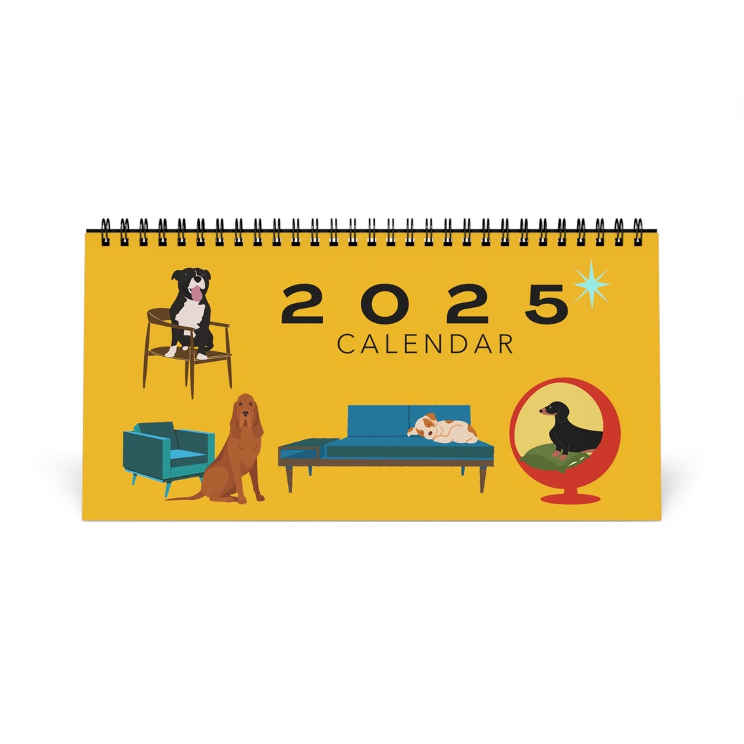 2025 MCM DOGS on Chairs Desktop Calendar Mid Century Chairs Home Decor ...