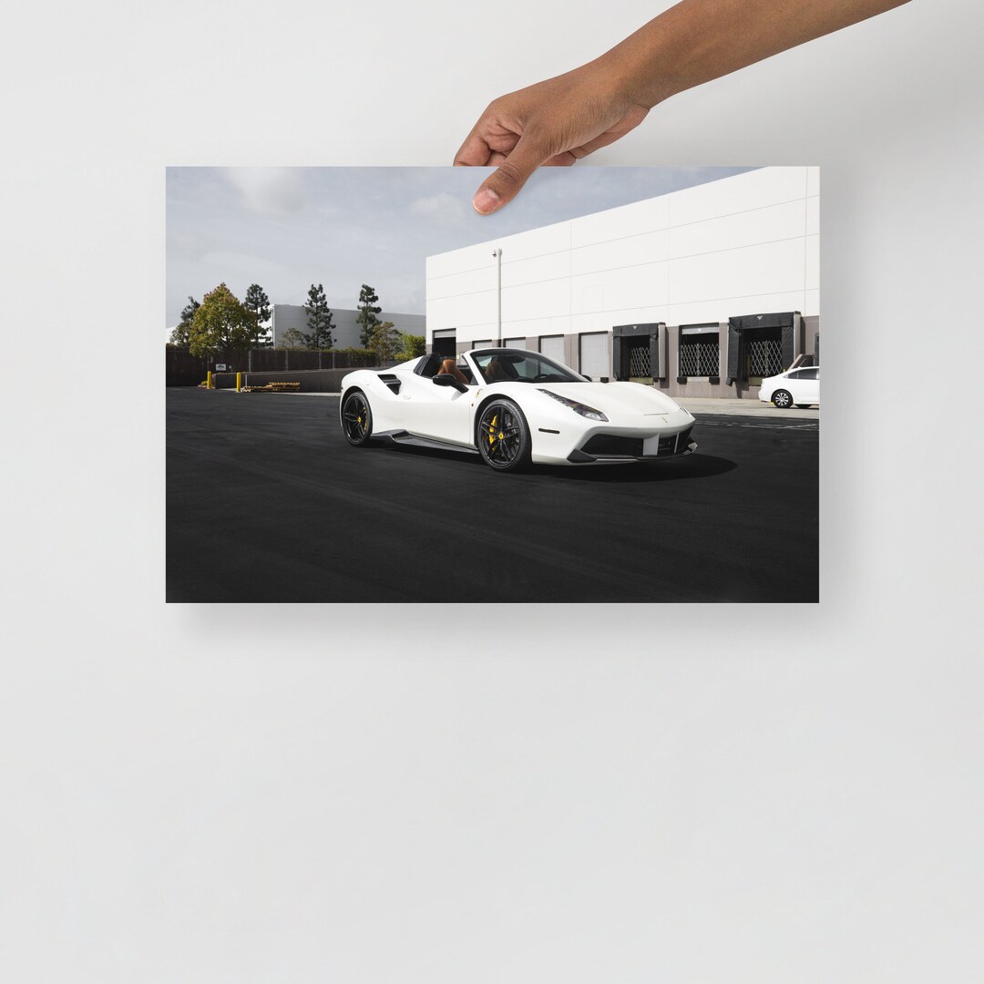 White Ferrari La Ferrari, Wall Art Prints, Car Art, Printable Wall Art ...