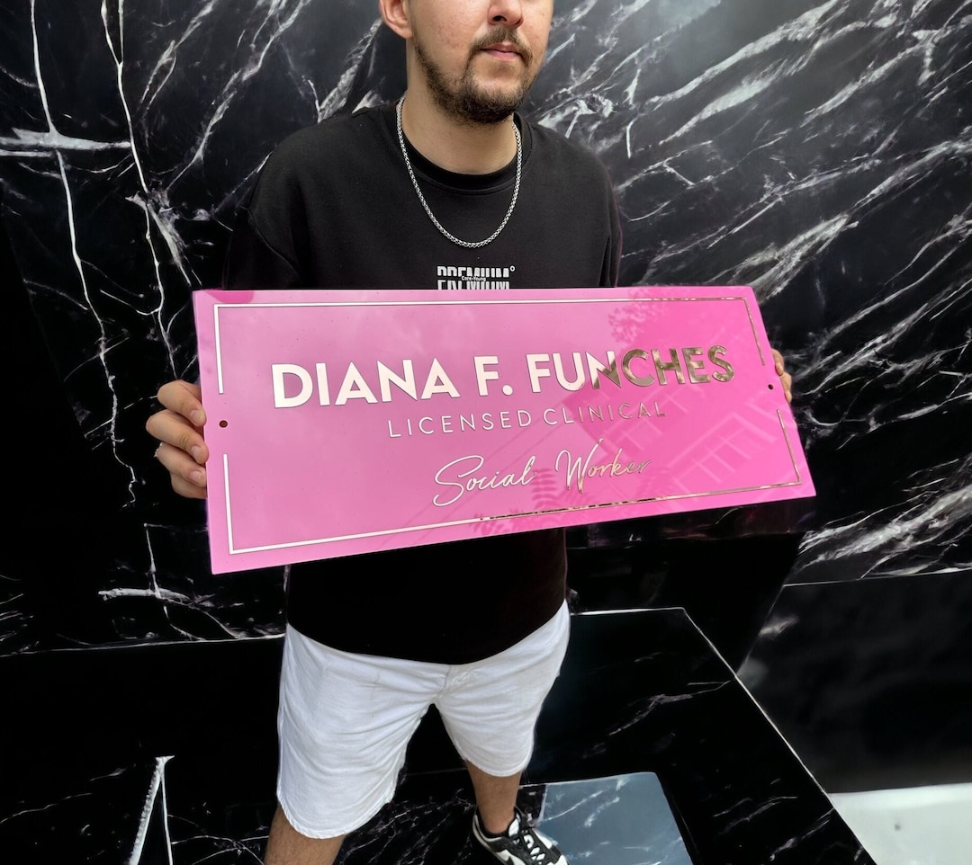 Pink Acrylic Sign, Company Logo Sign, Clinic Sign, Acrylic Logo Sign ...