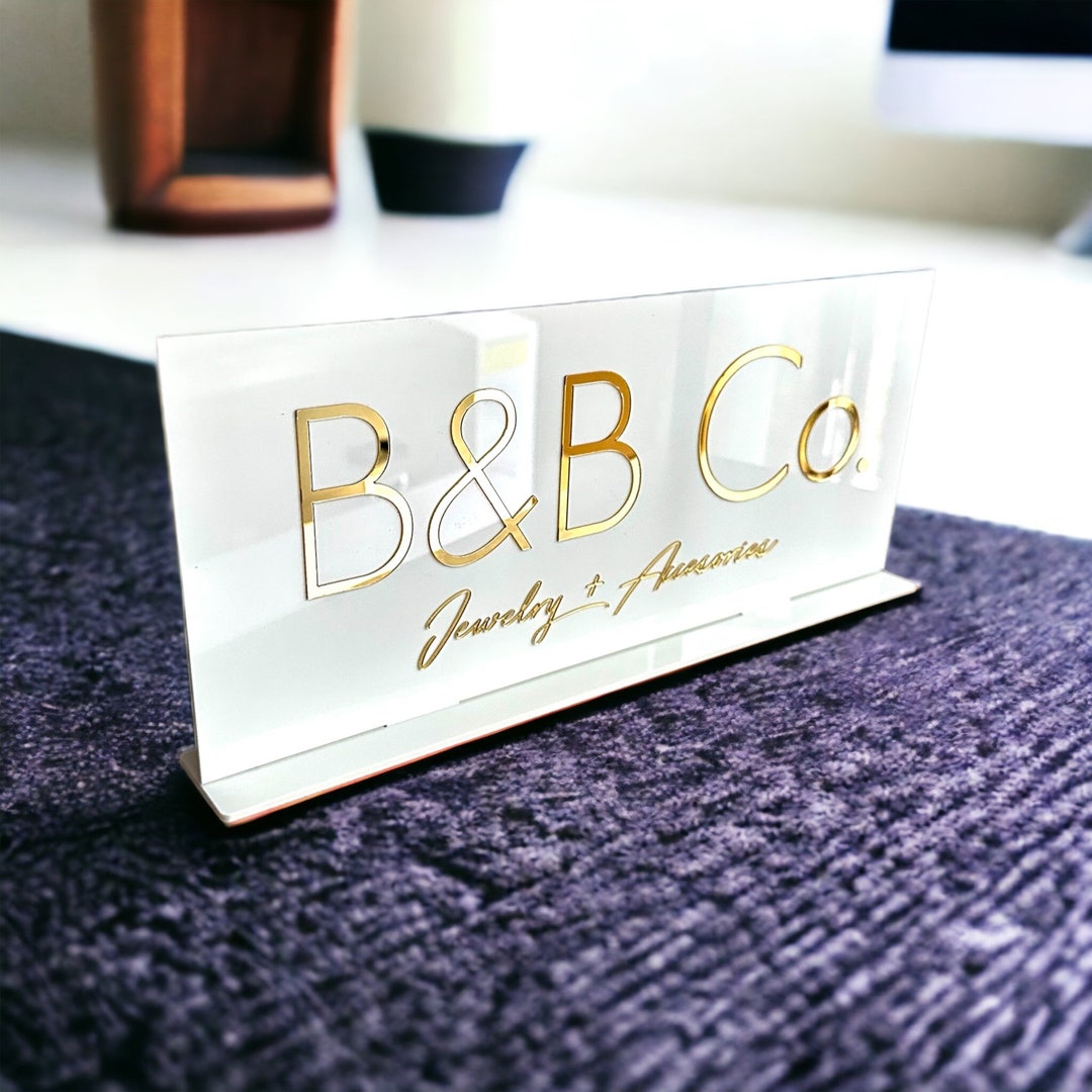 Company Logo Sign, Reception Sign, Business Table Sign, Acrylic Table ...