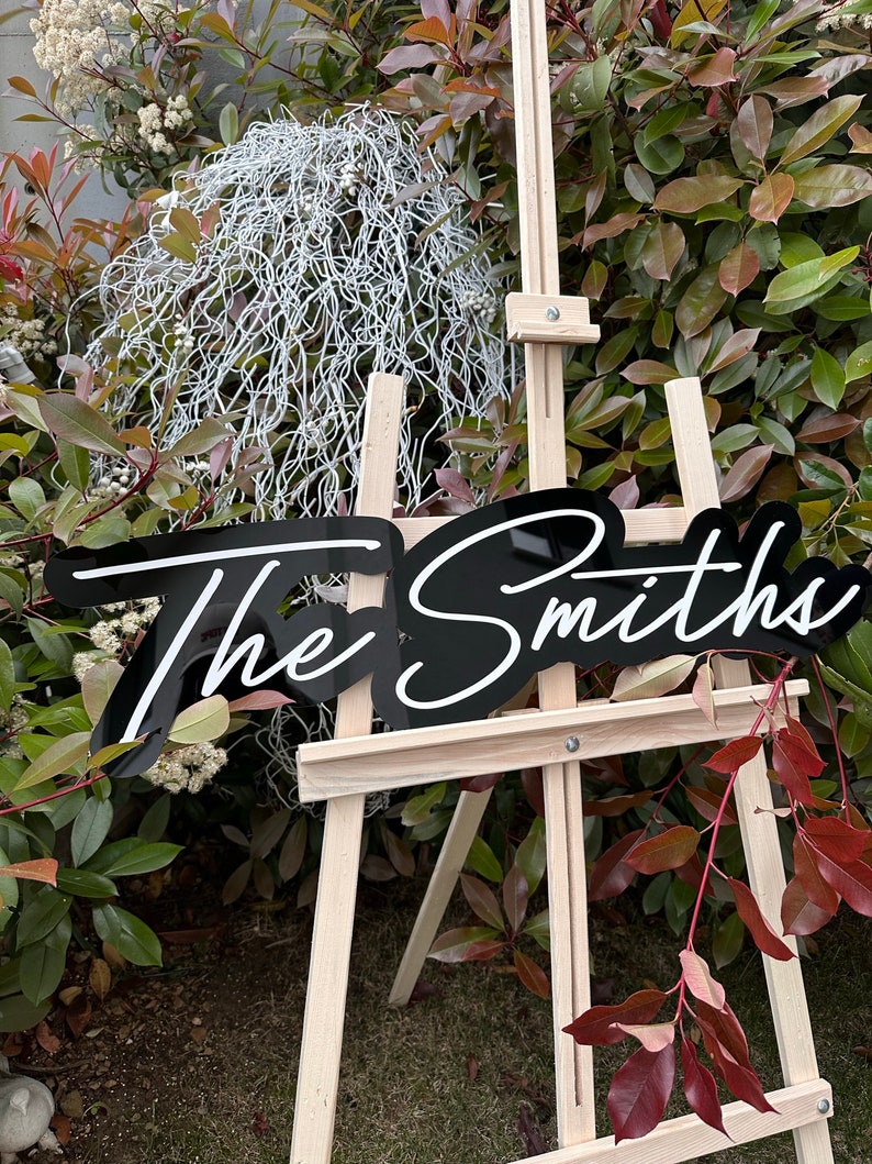 Last Name Sign, Cut Out Sign, Wedding Name Signs, Double Name Sign ...