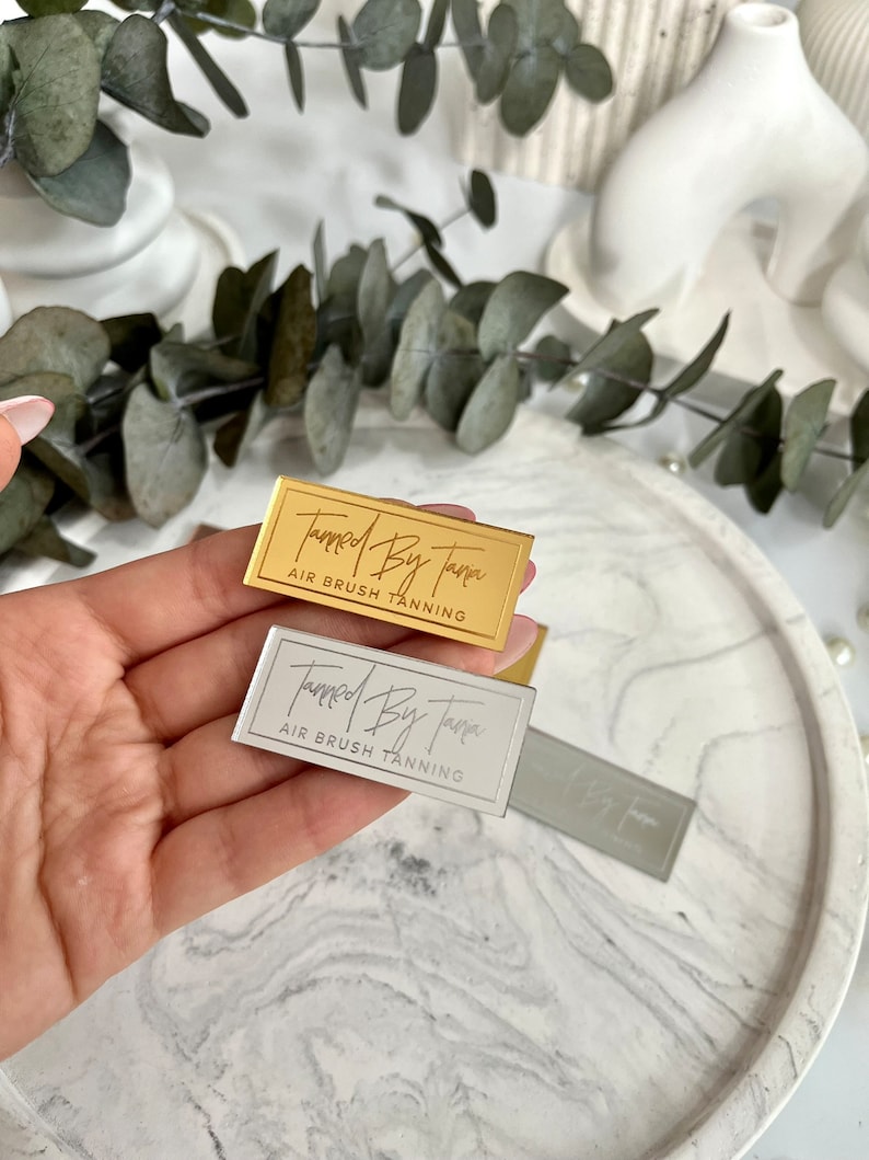 Acrylic Mirror Tags, Personalized Tag, 20pcs, Custom Business Tag ...