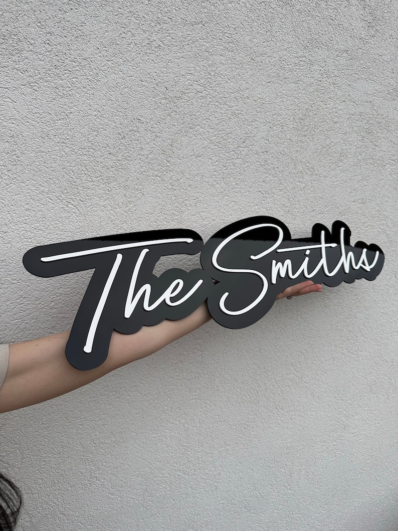 Last Name Sign, Cut Out Sign, Wedding Name Signs, Double Name Sign ...