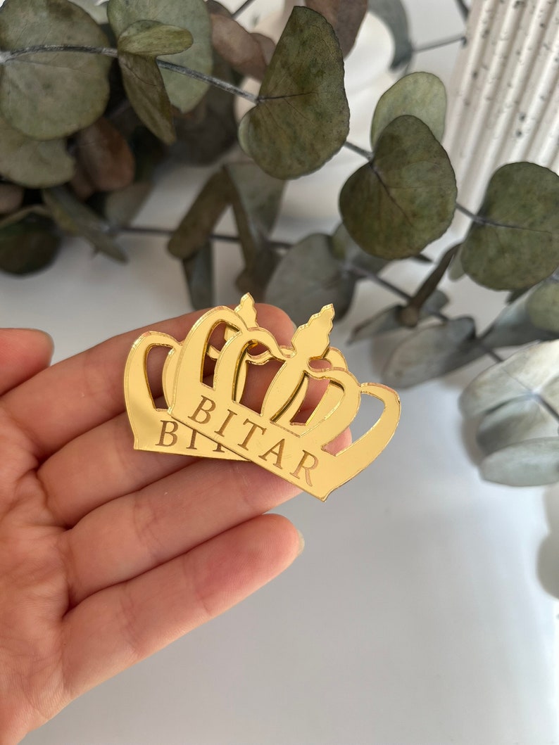 Tiara Crown Tags, Gold Crown Tag, 20pcs, Custom Crown, Personalized ...