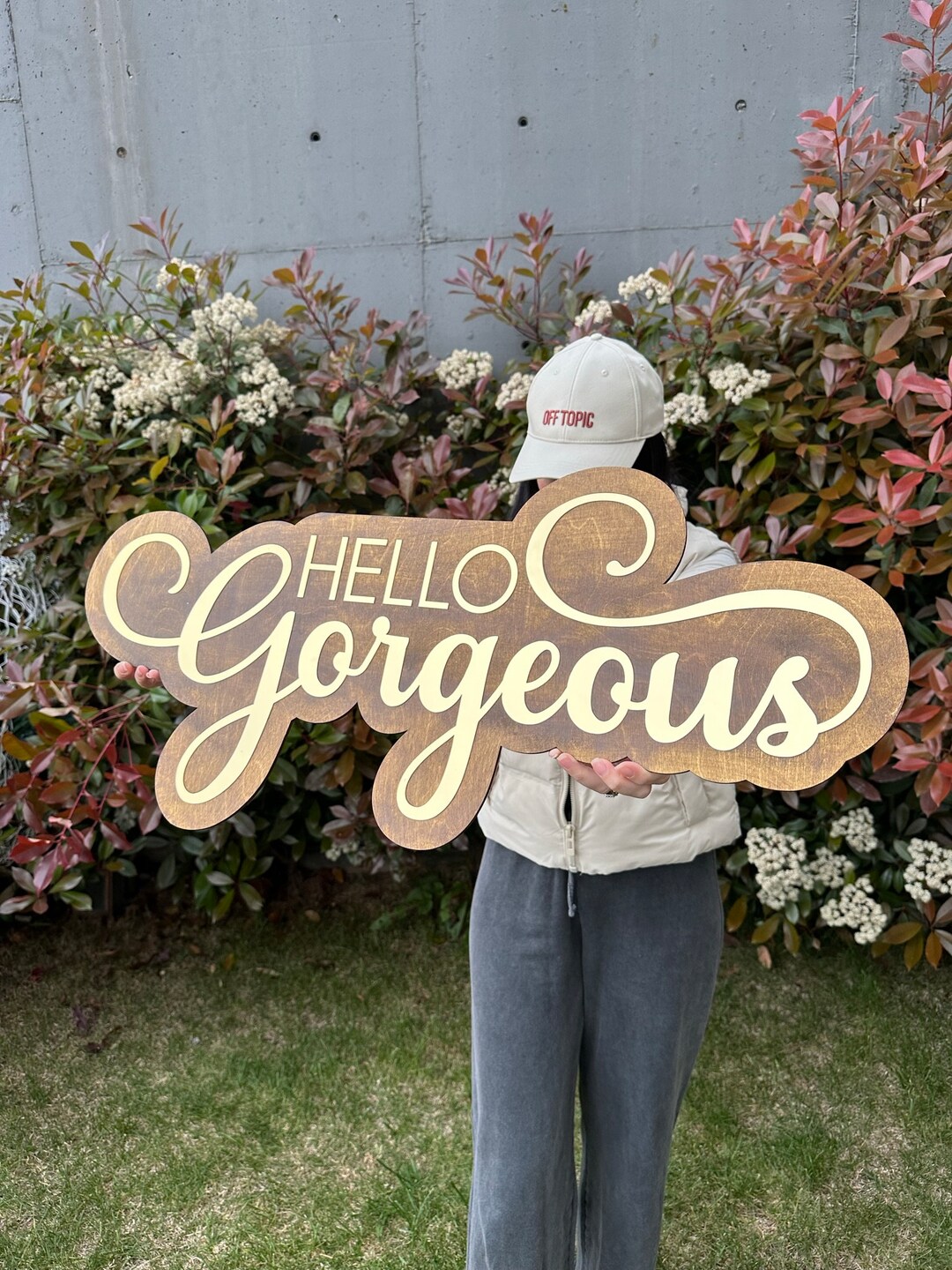 Hello Gorgeous Sign, Wood Name Sign, Wood Family Name Sign, Custom Wood ...