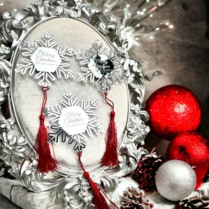 Snowflake Mirror Magnet, Christmas Party Favors, Personalized Snowflake ...