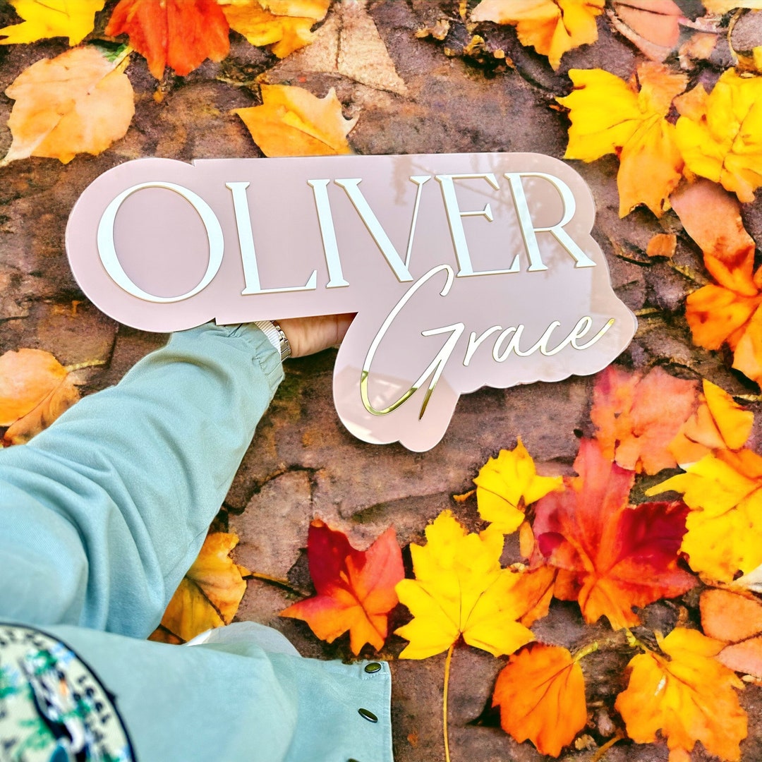 Double Name Sign, Above Crib Cutout, Custom Sign, Two Name Sign, Large ...