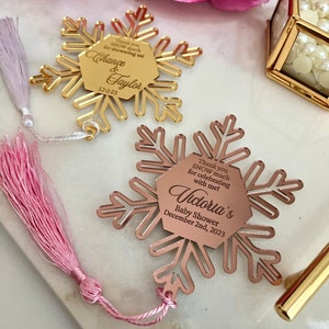 Snowflake Mirror Magnet, Christmas Party Favors, Personalized Snowflake ...