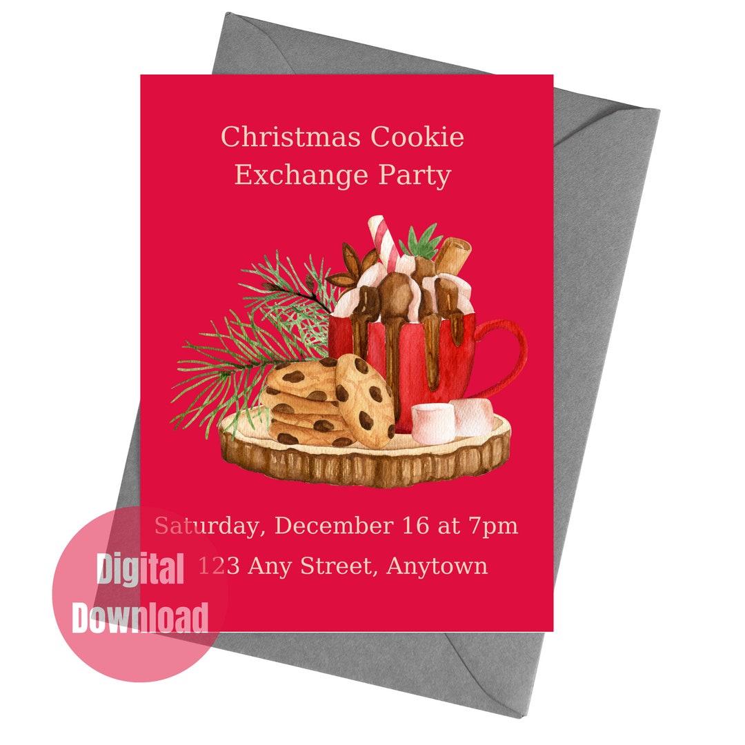 Christmas Cookie Exchange Printable Party Invitation - Etsy
