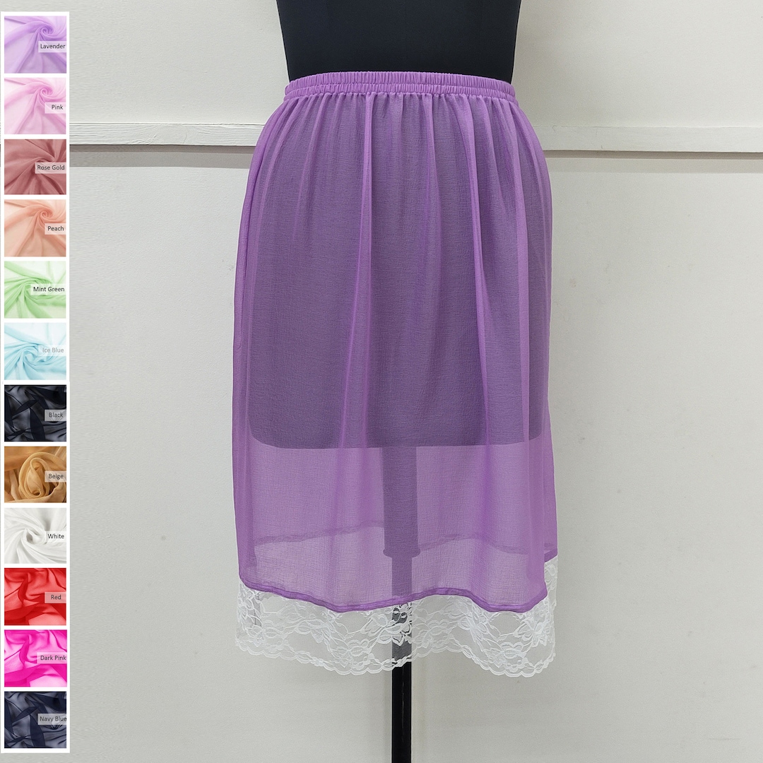 Chiffon Half Slip, Lacey Petticoat, Dress Extender, Underskirt ...