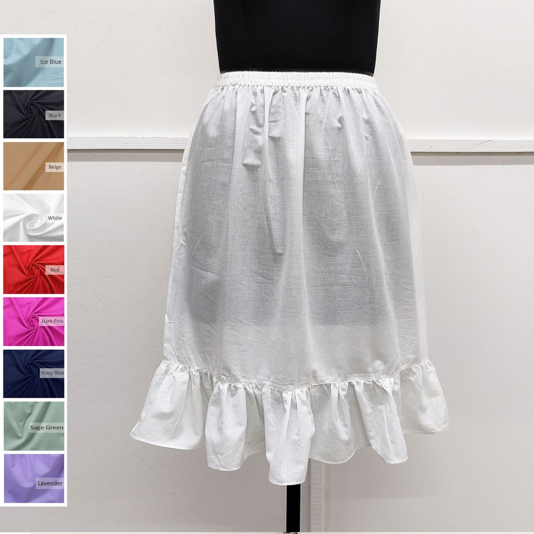 Cotton Ruffle Half Slip, Ruffle Dress Extender, Customized Underskirt ...