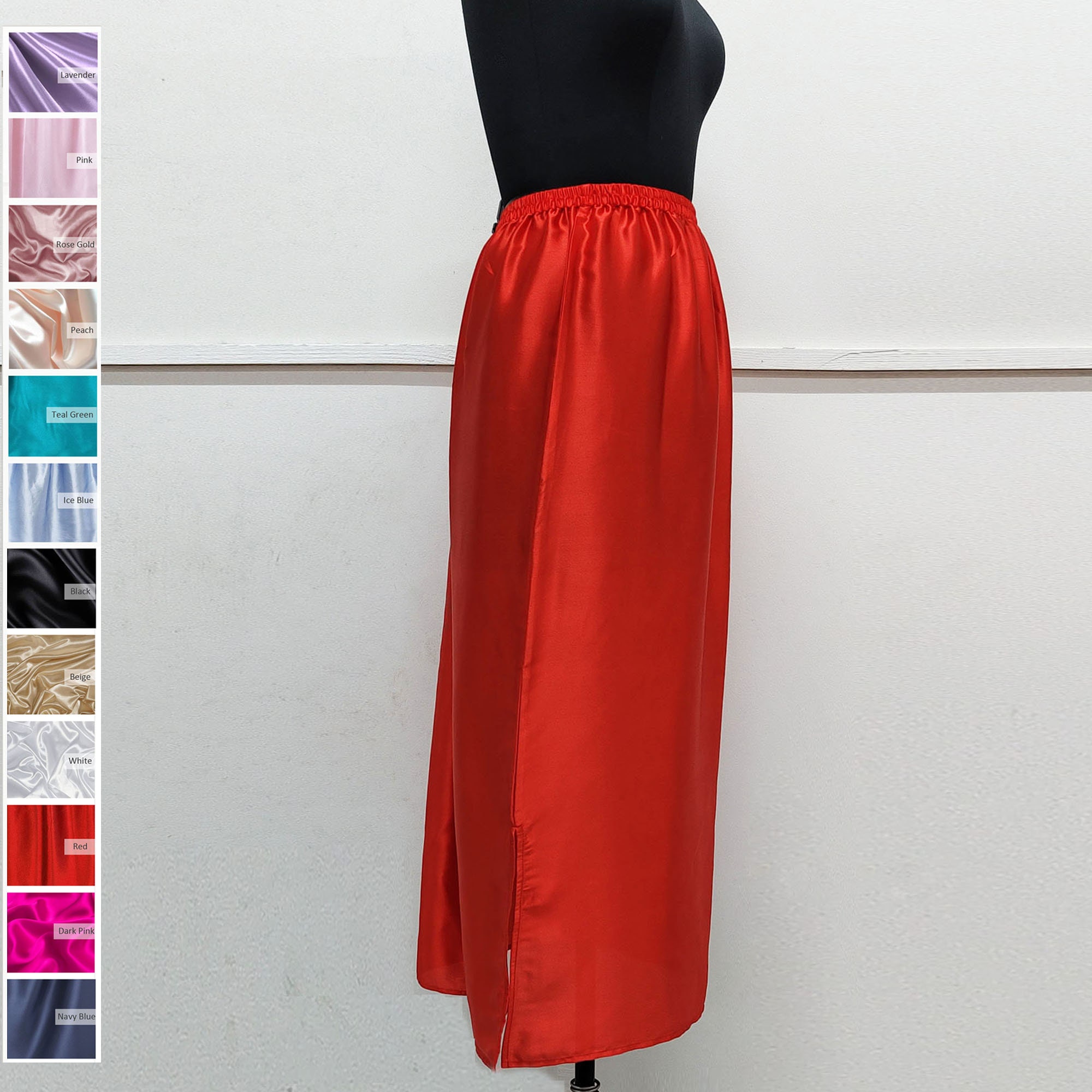 Satin Underskirt, Half Slip, Petticoat With Slit, Customized Dress ...
