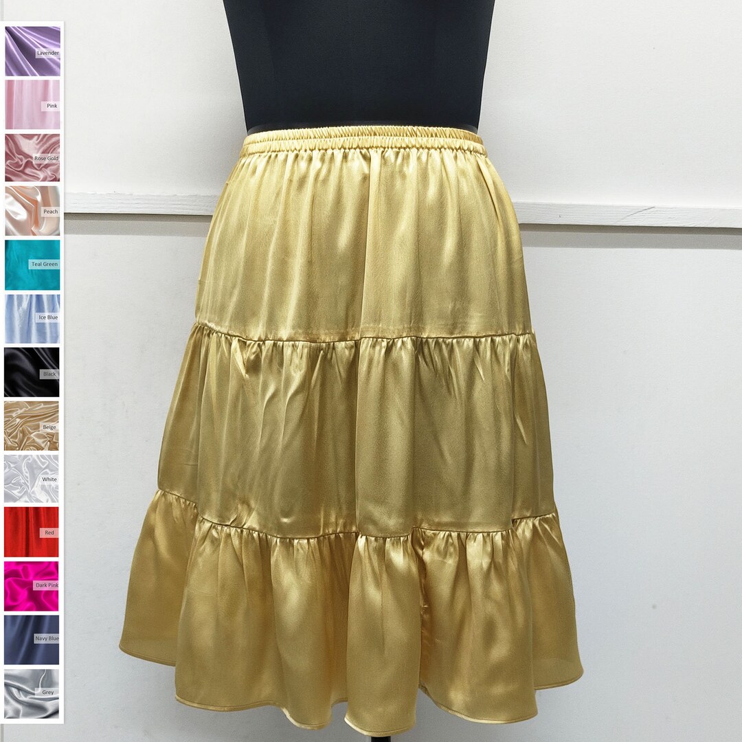 Satin Ruffle Underskirt Half Slip Frill Satin Dress Extender - Etsy