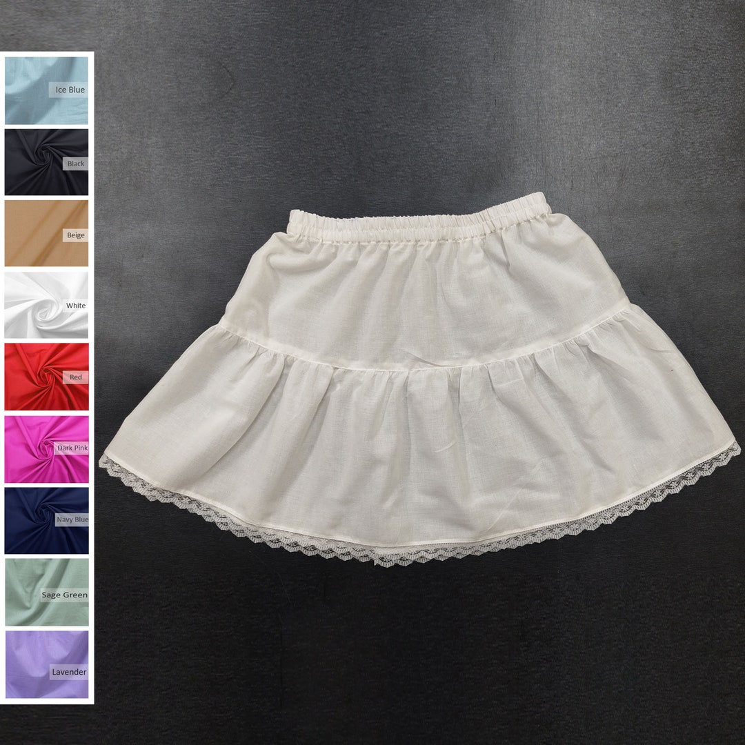 Cotton Kids Half Slip, Girls Petticoat, Lacey Skirt, Underskirt, Gift ...
