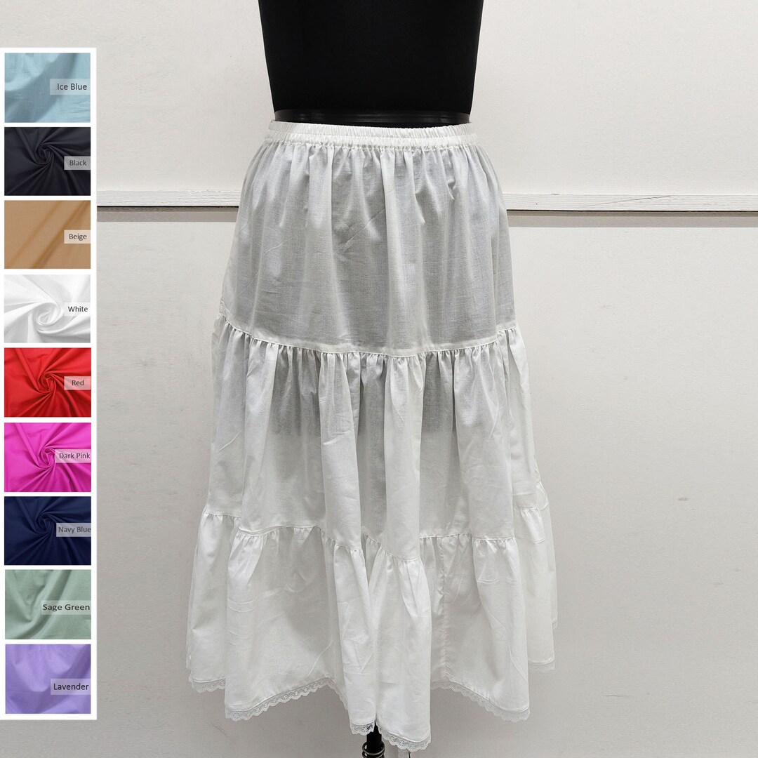 Cotton Ruffle Underskirt, Half Slip, Customized Petticoat, Ruffle Dress ...