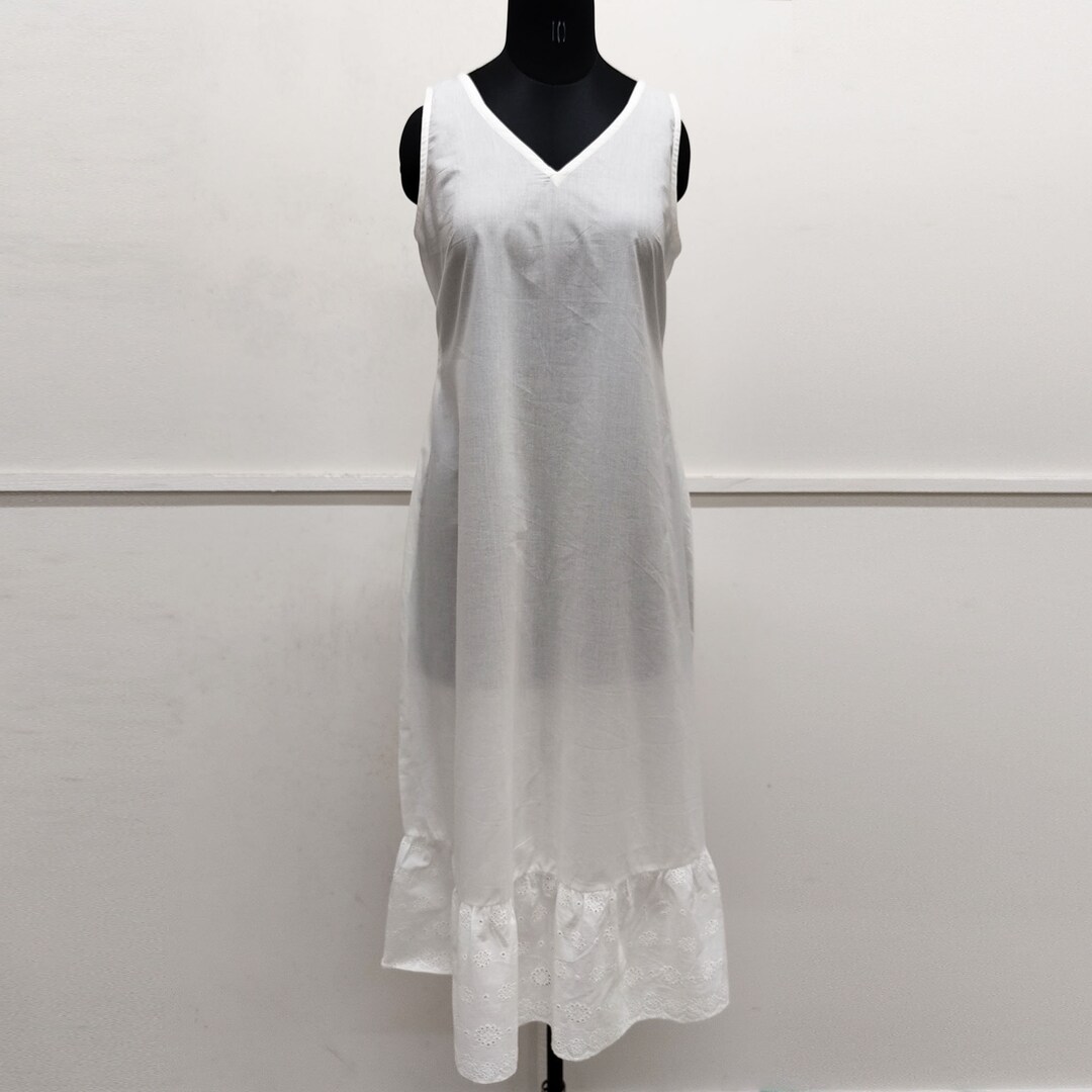 Full Slip, Cotton Underdress, Ruffle Maxi Slip, Night Dress XS to 5XL ...