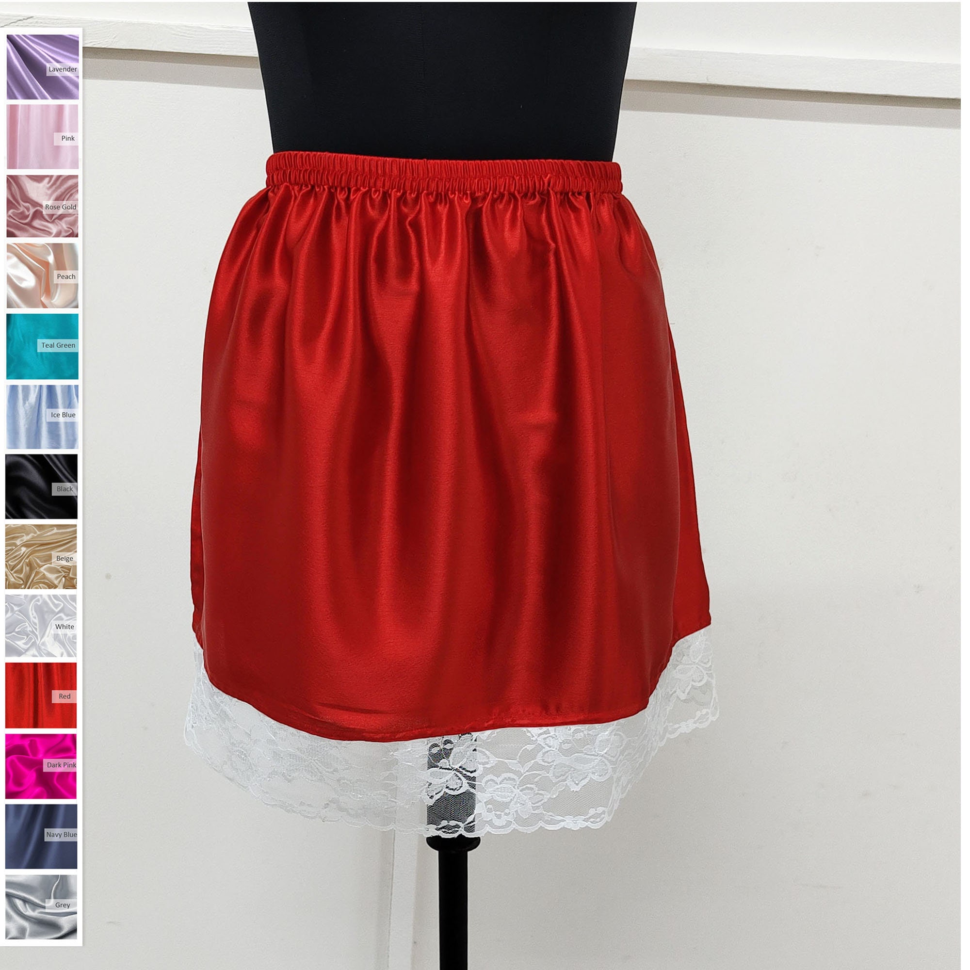 Satin Lacey Half Slip, Dress Extender, Satin Underskirt, Petticoat ...