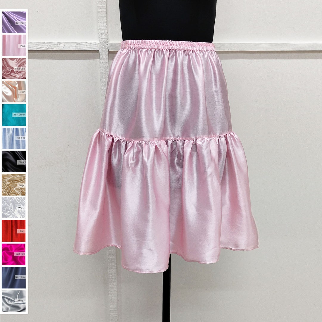 Buy Satin Ruffle Half Slip, Dress Extender, Underskirt, Petticoat ...