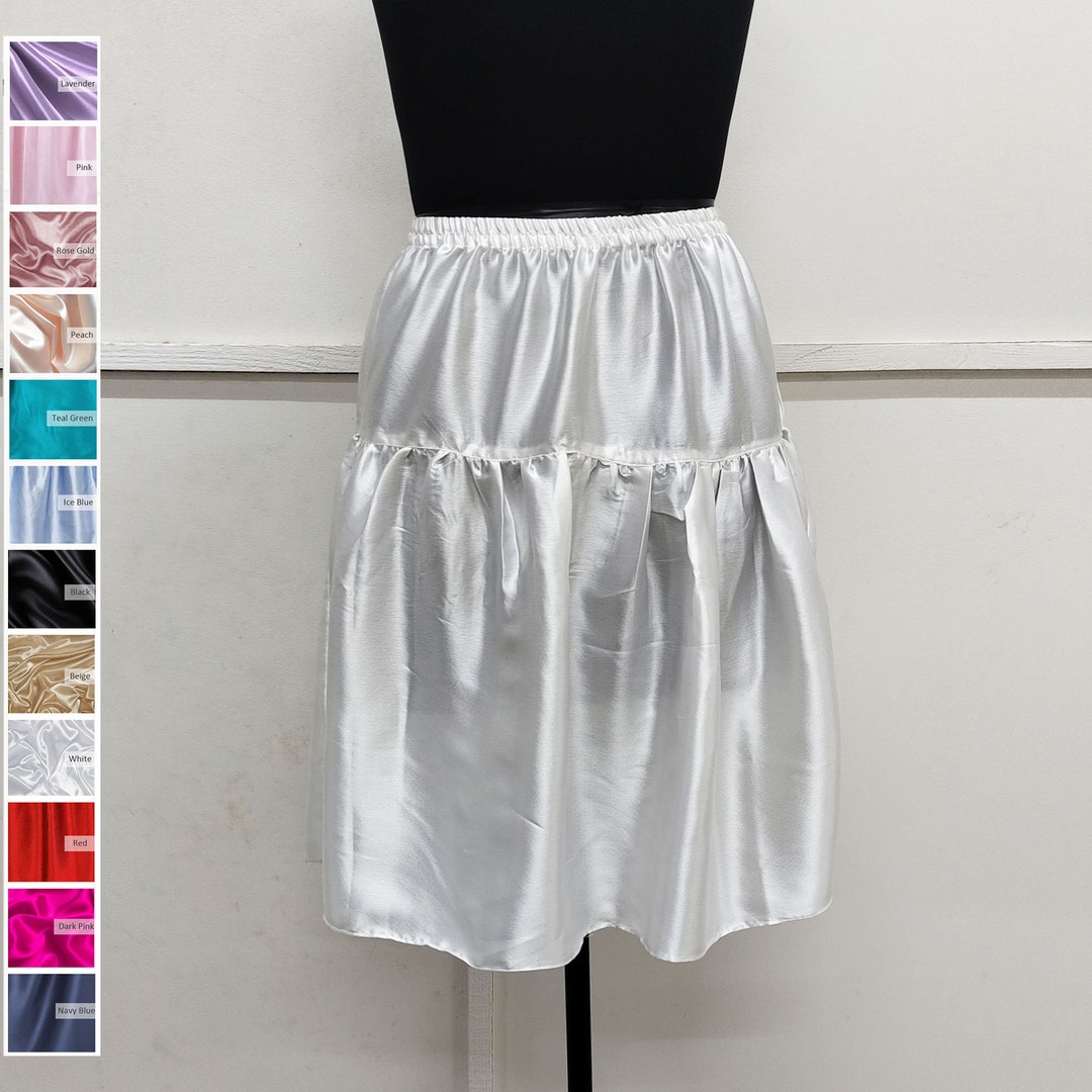 Satin Frill Dress Extender, Half Slip, Ruffle Underskirt, Petticoat ...